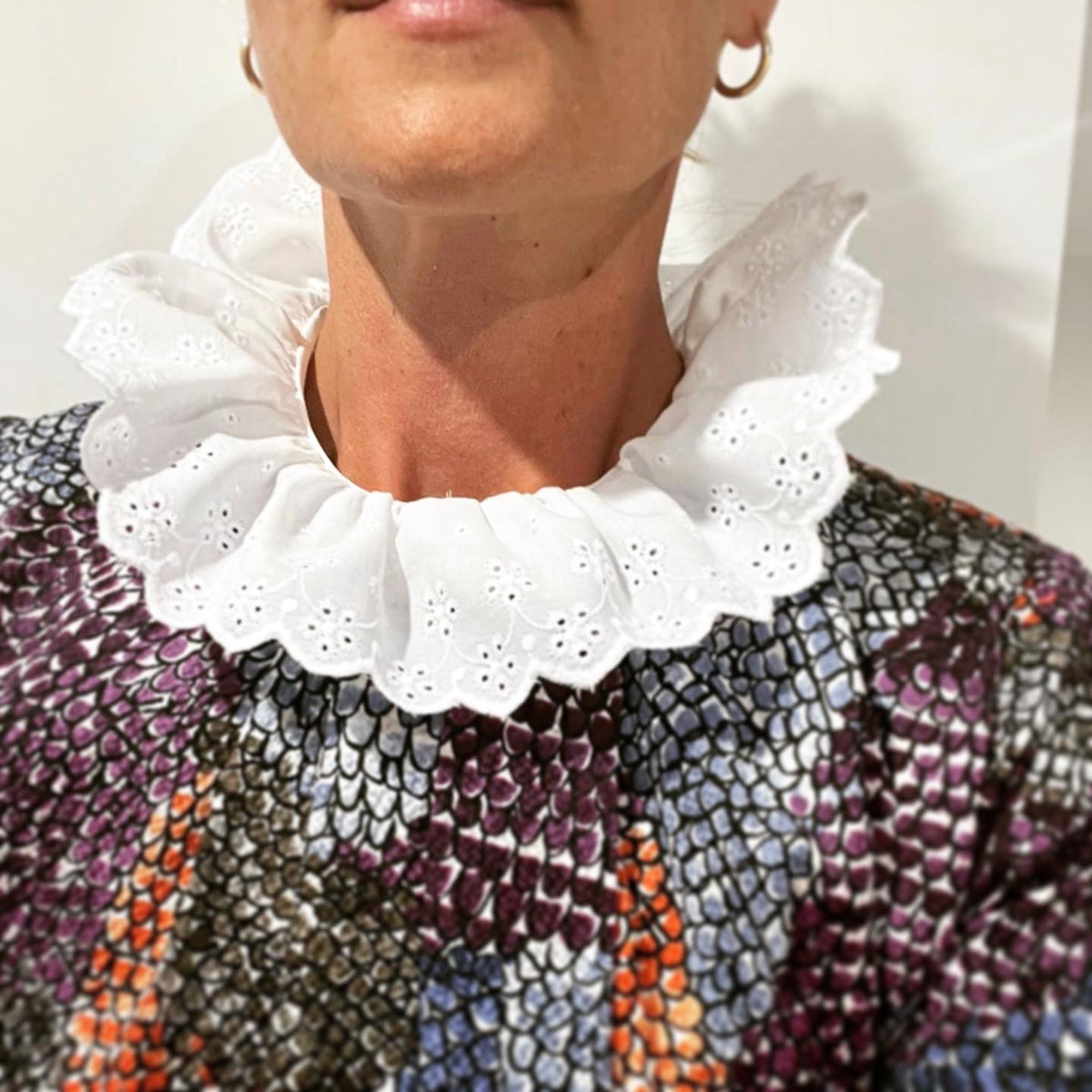 The 'Isa' Frill Collar with broderie anglaise (women's)